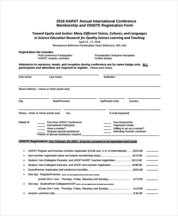 FREE 24+ Conference Registration Forms in PDF | Excel | MS Word