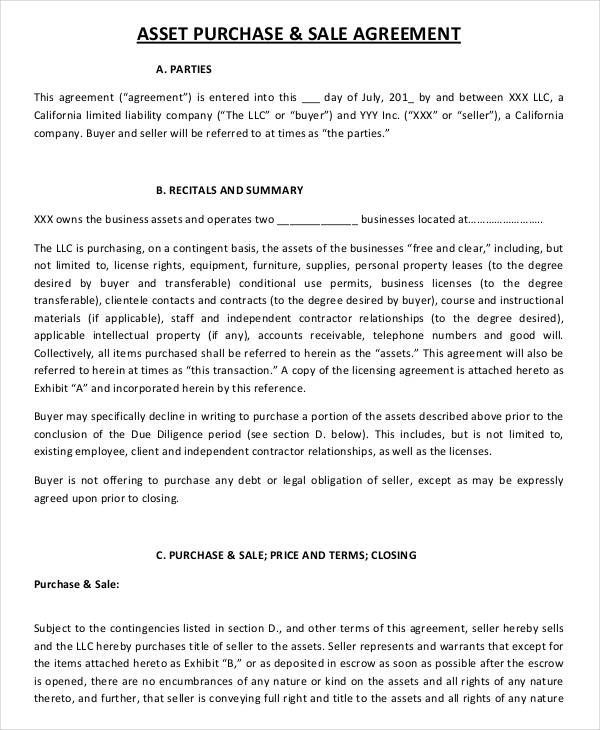 FREE 11+ Asset Purchase Agreement Forms in PDF | MS Word
