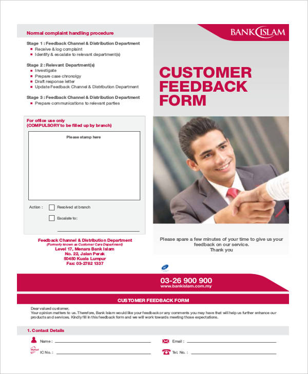 FREE 13+ Sample Customer Feedback Forms in MS Word | PDF | Excel