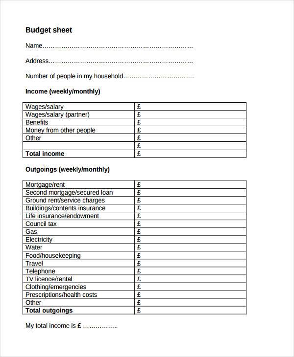 Crown Financial Budget Forms at Arthur Popp blog