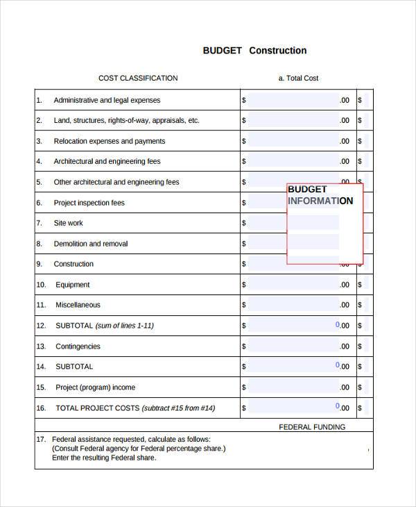 FREE 46+ Budget Forms in PDF | MS Word | Excel