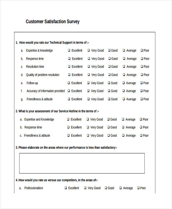 FREE 40+ Examples of Survey Forms in PDF | Excel | MS Word
