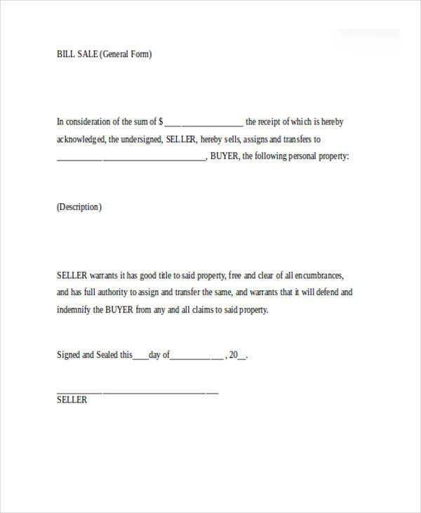 Basic Bill Of Sale Printable Klohalf