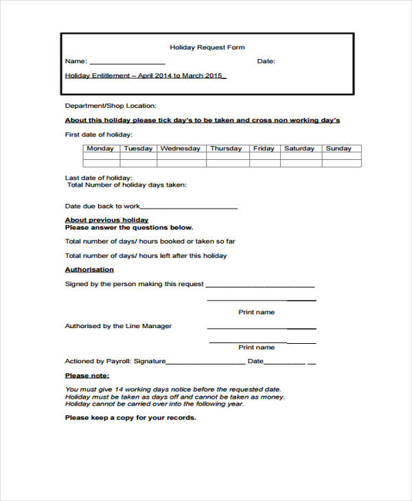 FREE 52+ Request Form Samples, PDF, MS Word, Google Docs, Excel