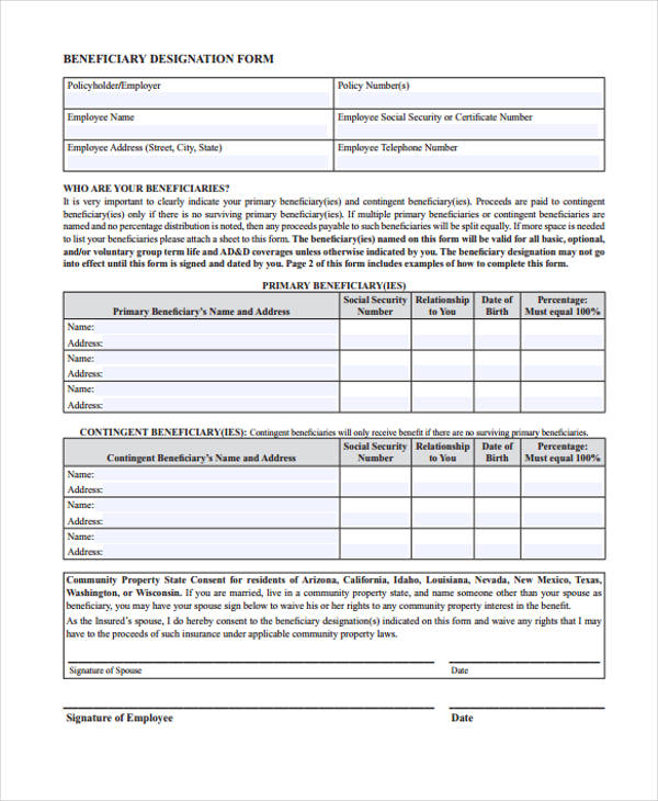 FREE 8+ Beneficiary Release Forms in PDF | MS Word