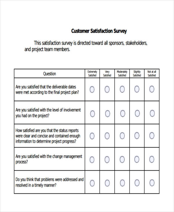 Free Printable Customer Satisfaction Survey Template Printable Free 
