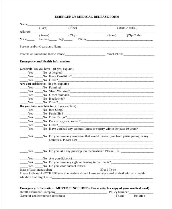 FREE 32+ Medical Release Form Samples, PDF, MS Word, Google Docs