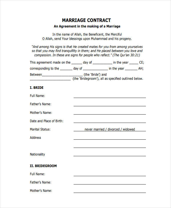 FREE 36+ Contract Forms in MS Word