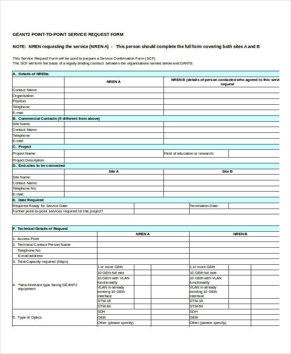 FREE 20+ Service Forms in Excel