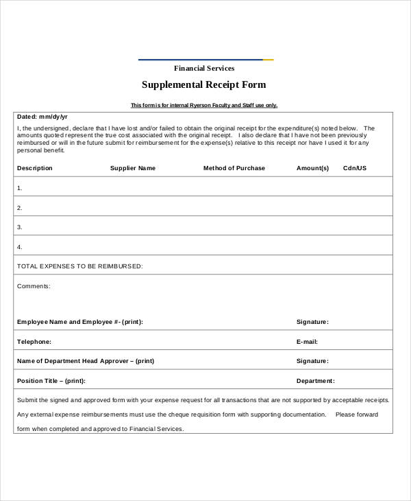 FREE 41+ Receipt Form Samples, PDF, MS Word, Google Docs, Excel