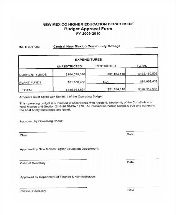 FREE 49+ Budget Forms in PDF | MS Word | Excel