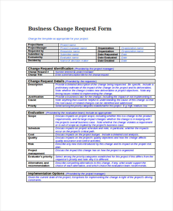 FREE 12+ Sample Business Request Forms in PDF | MS Word | Excel