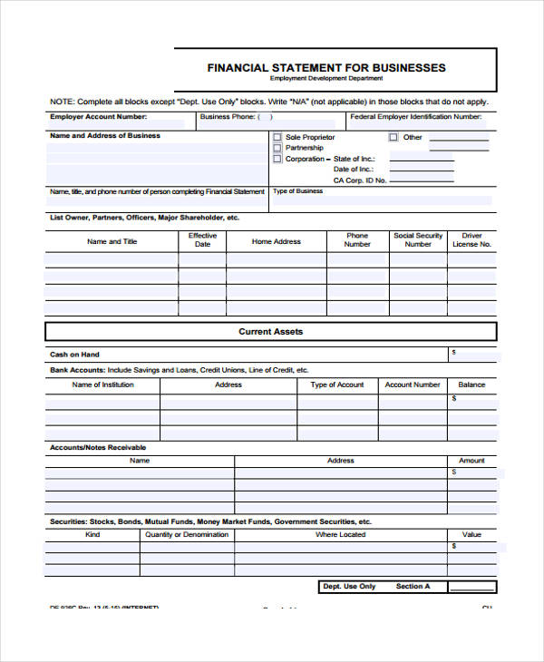 FREE 42+ Statement Form Samples, PDF, MS Word, Google Docs, Excel