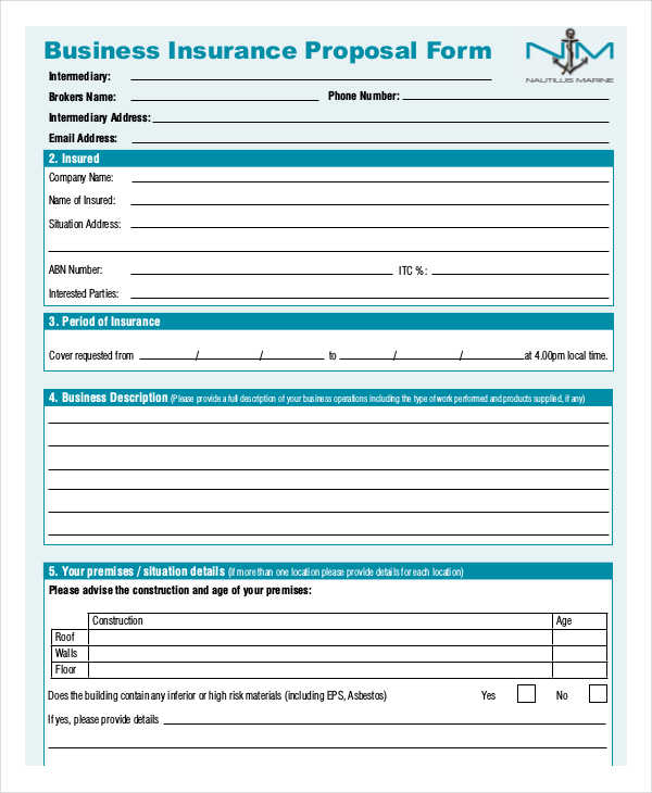 FREE 9+ Business Insurance Forms in PDF | MS Word