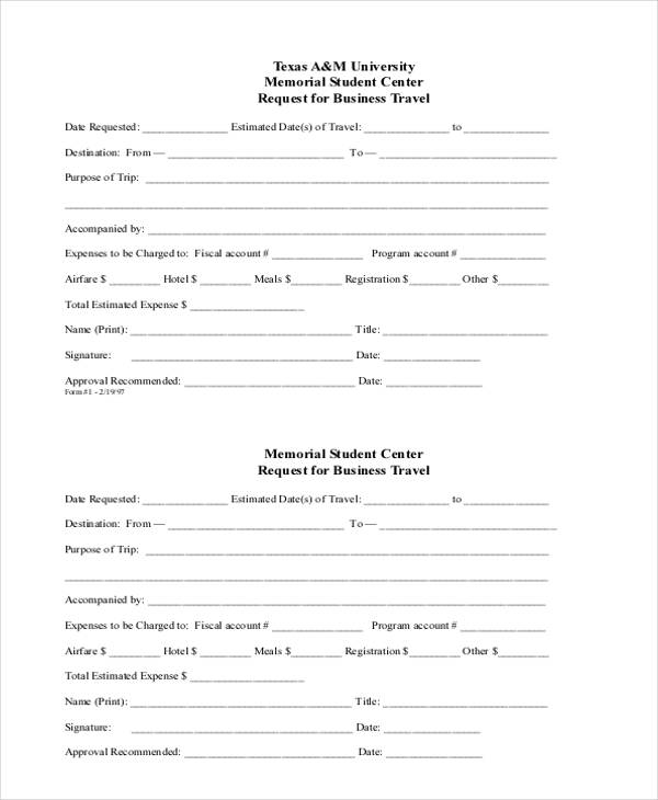 FREE 12+ Sample Business Request Forms in PDF | MS Word | Excel