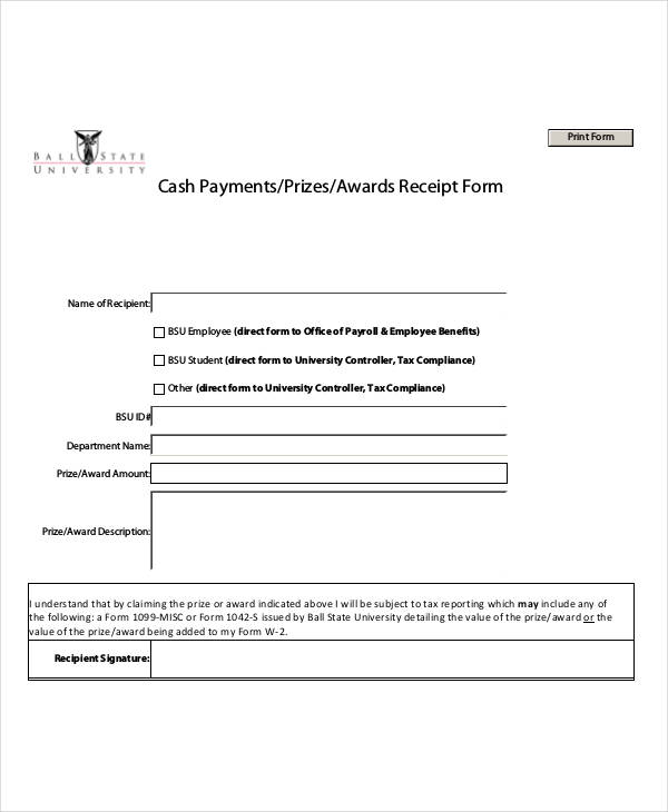 FREE 41+ Receipt Form Samples, PDF, MS Word, Google Docs, Excel