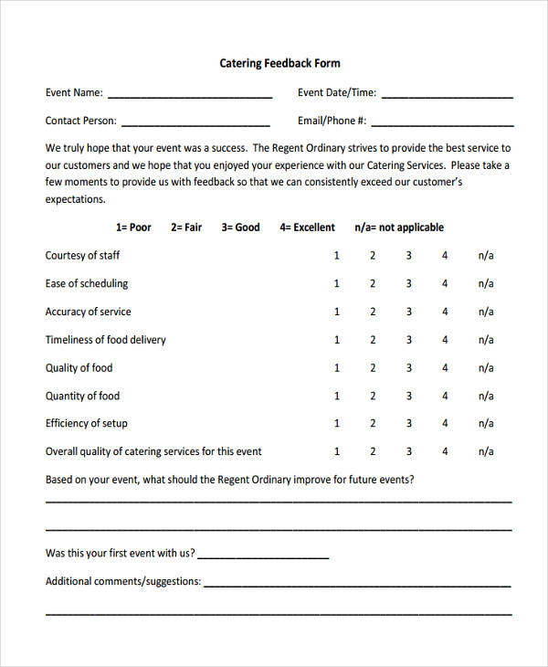 FREE 13+ Business Feedback Forms in PDF | MS Word