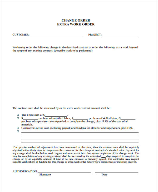 FREE 34+ Change Form Templates in PDF | MS Word | Excel