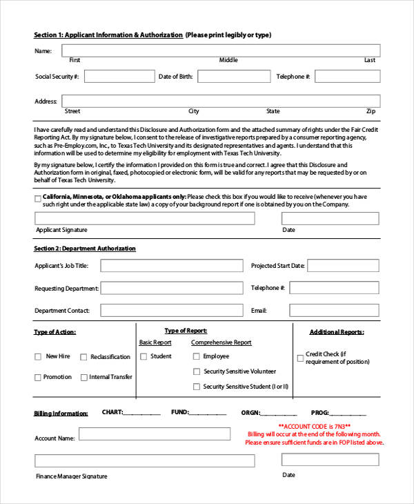 FREE 13+ Check Authorization Forms in PDF | MS Word