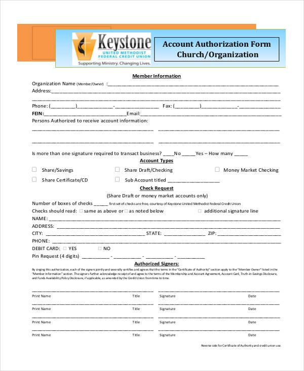 FREE 13+ Check Authorization Forms in PDF | MS Word