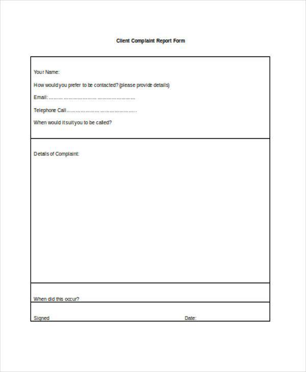FREE 46+ Complaint Form Samples, PDF, MS Word, Google Docs, Excel