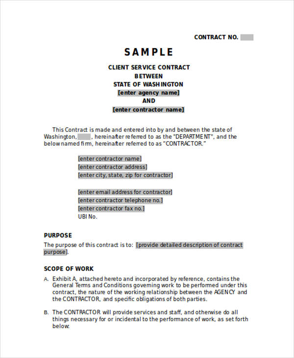 FREE 39+ Contract Form Samples, PDF, MS Word, Google Docs