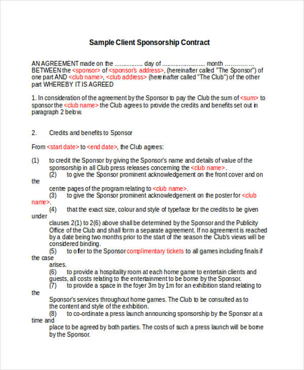 FREE 39+ Contract Form Samples, PDF, MS Word, Google Docs