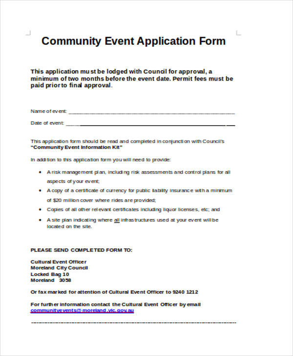 FREE 31+ Event Forms in MS Word | PDF | Pages