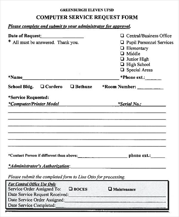 FREE 37+ Service Forms in PDF | Excel | MS Word