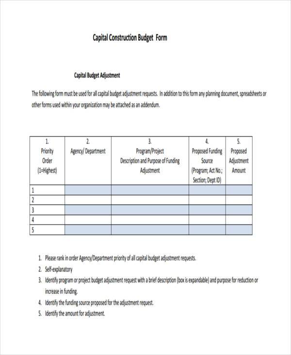 FREE 46+ Budget Forms in PDF | MS Word | Excel