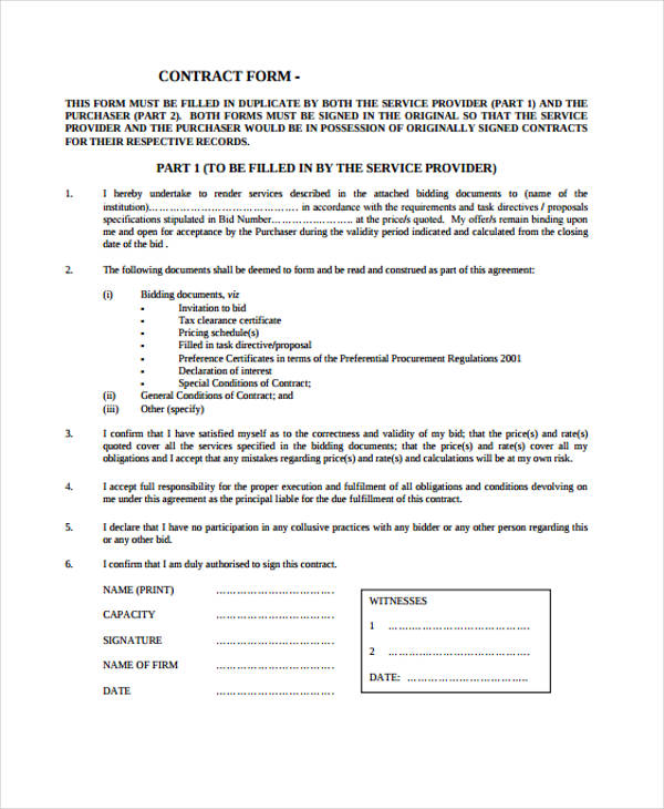 FREE 29+ Sample Contract Agreement Forms in PDF | MS Word