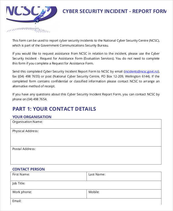 FREE 37 Incident Report Forms In PDF MS Word Excel