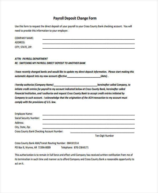 FREE 34+ Change Form Templates in PDF | MS Word | Excel