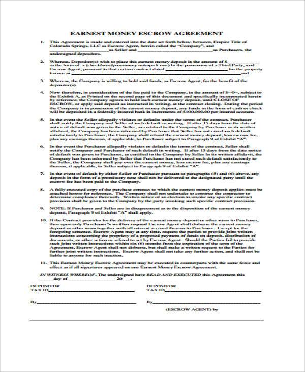 FREE 11+ Escrow Agreement Forms in PDF | MS Word