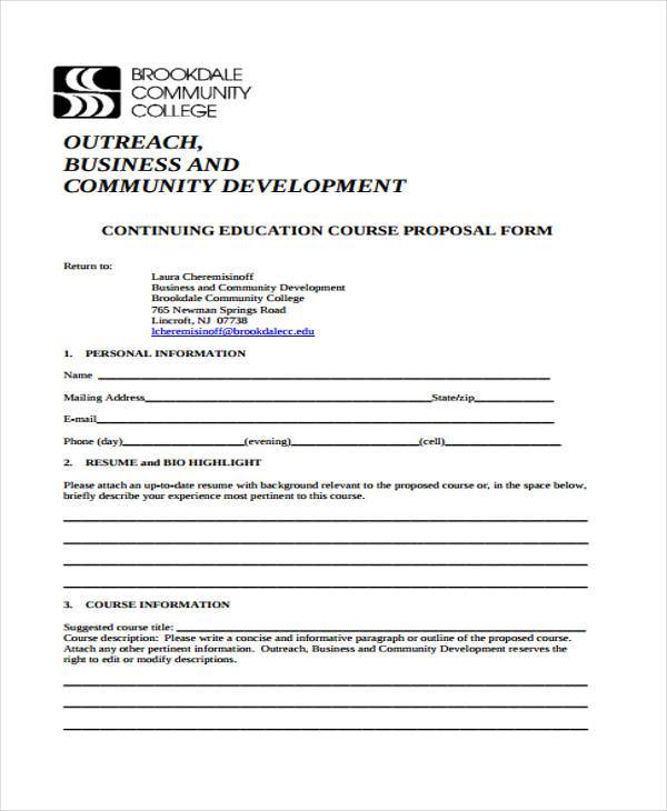 FREE 9+ Course Proposal Forms in PDF