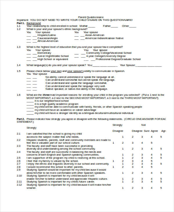 Free 39 Survey Forms In Ms Word