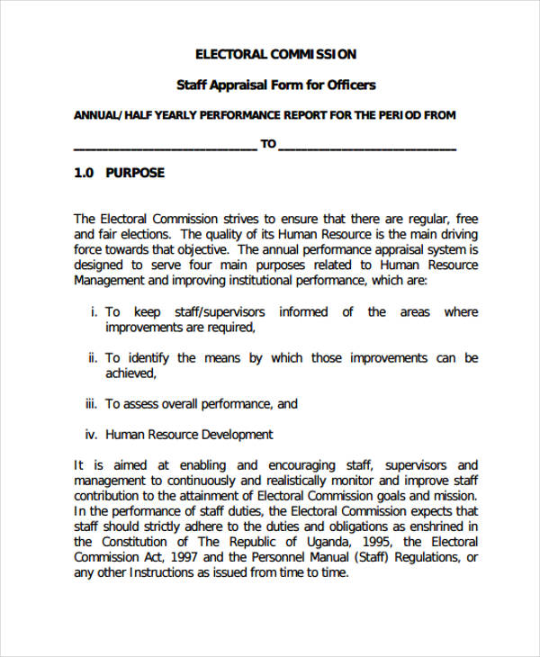 Performance Appraisal Report Sample Master Of Template Document