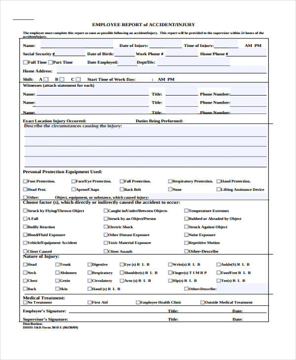Sample Employee Incident Report Form Classles Democracy