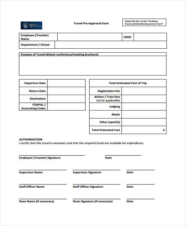 FREE 35+ Travel Form Samples, PDF, MS Word, Google Docs, Excel