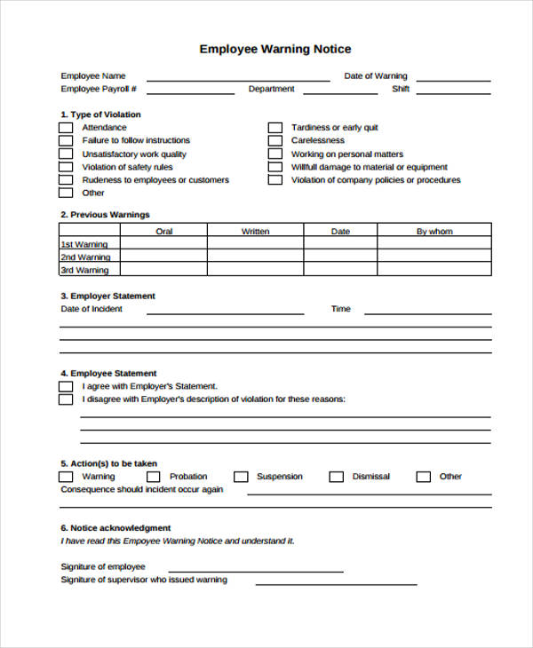FREE 33+ Sample Notice Forms in PDF | MS Word | Excel