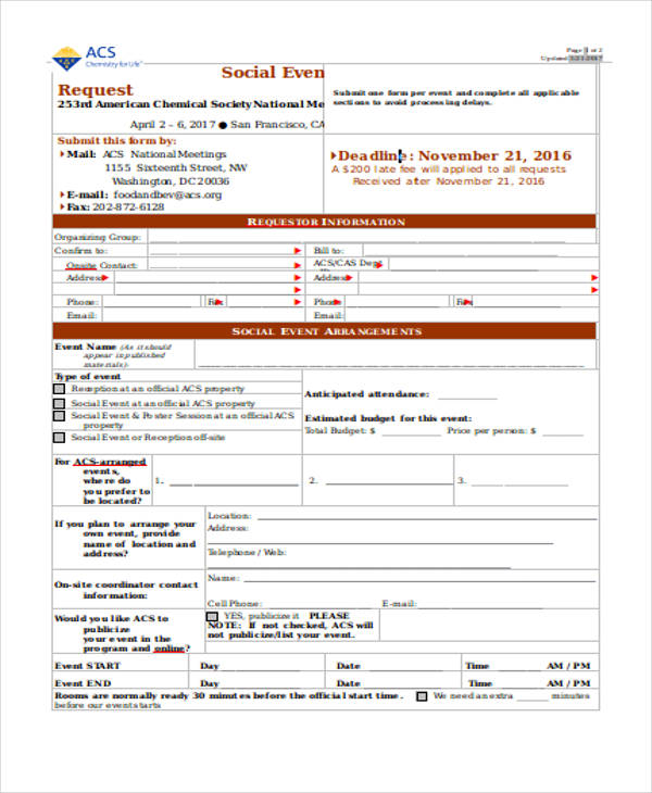 FREE 31+ Event Forms in MS Word | PDF | Pages