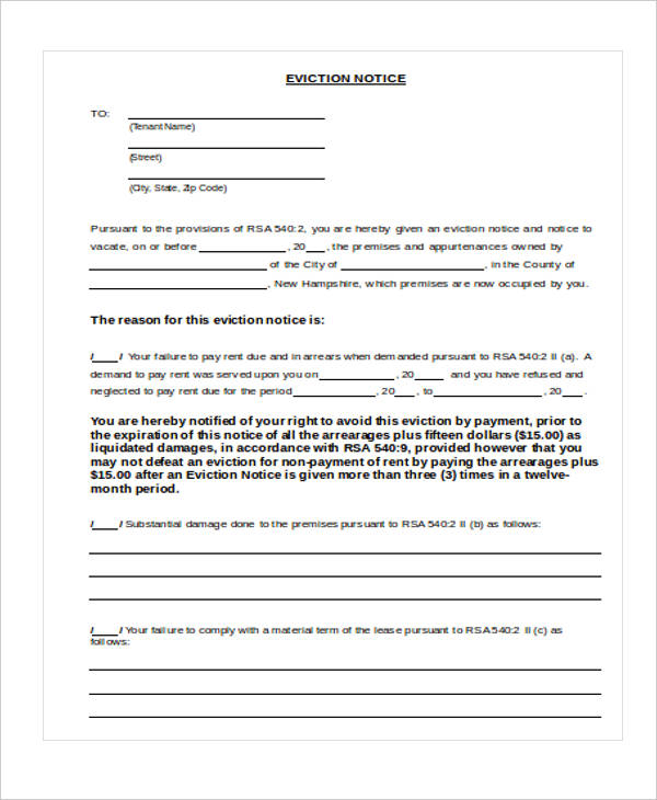 FREE 33+ Sample Notice Forms in PDF | MS Word | Excel