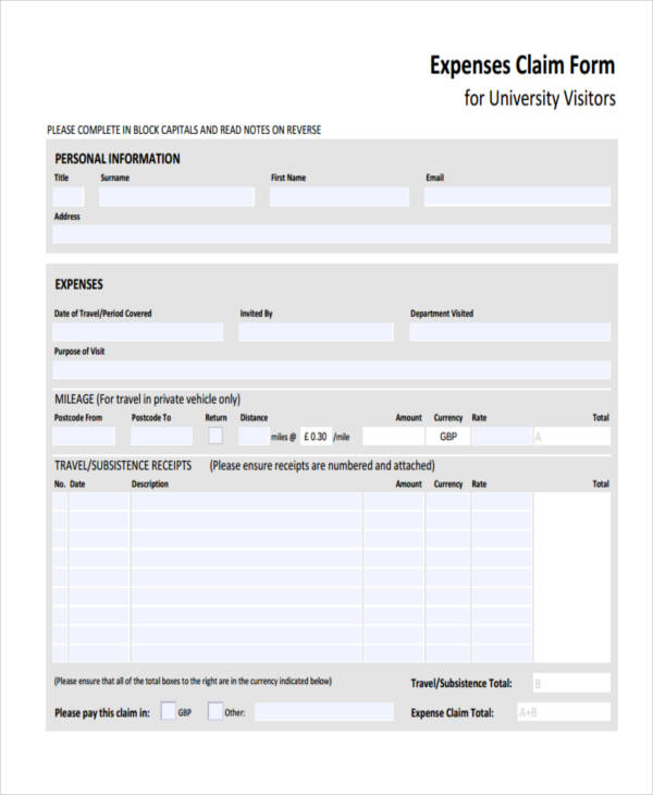 FREE 37+ Sample Claim Forms in PDF | Excel | MS Word