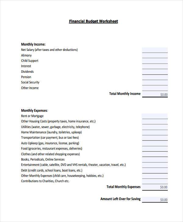 FREE 39+ Sample Budget Forms in PDF | Excel | MS Word