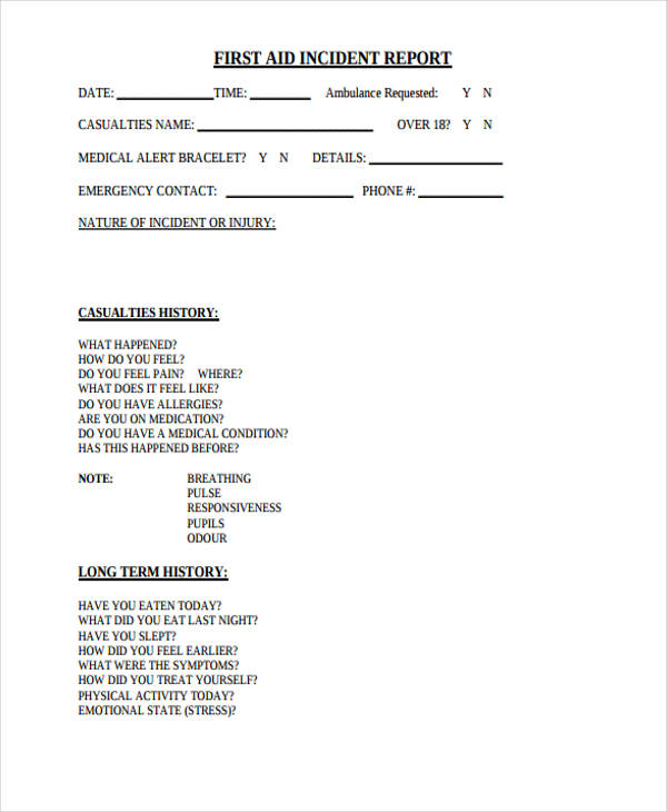 FREE 42 Incident Report Forms In PDF MS Word Excel FREE 42 Incident Report Forms In PDF MS Word Excel