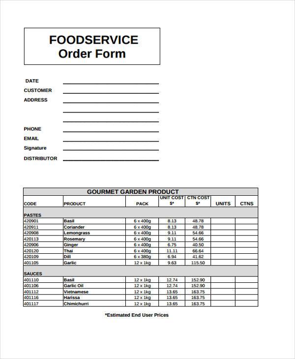 FREE 35+ Simple Order Forms in PDF | Excel | MS Word