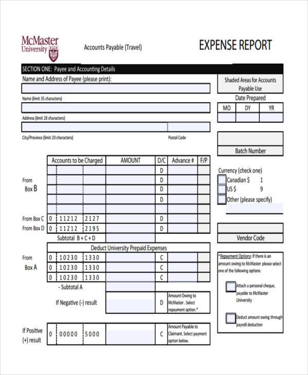 FREE 44+ Expense Forms in PDF | MS Word | Excel