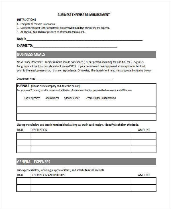 FREE 44+ Expense Forms in PDF | MS Word | Excel