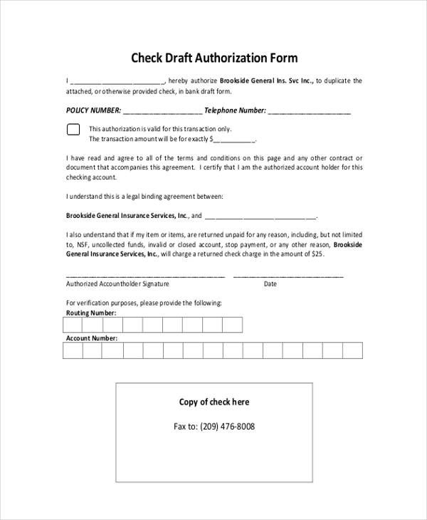 FREE 13+ Check Authorization Forms in PDF | MS Word