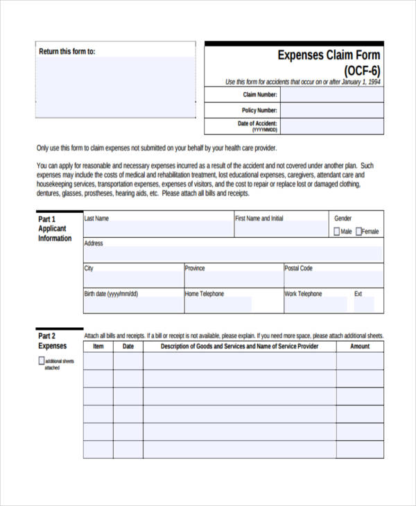 FREE 37+ Sample Claim Forms in PDF | Excel | MS Word